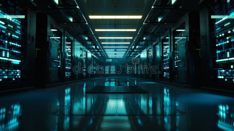 Modern Data Center with Advanced Server Racks, Generative AI Stock ...