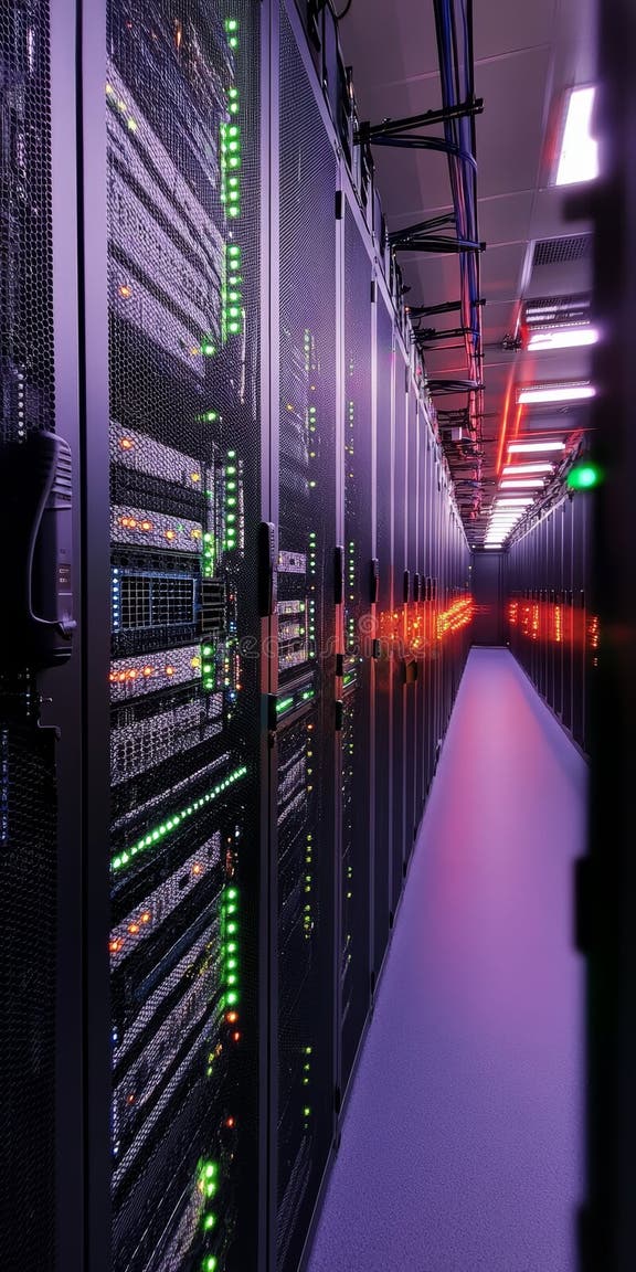 Modern Data Center with Advanced Server Technology and Efficient Networking Systems Stock ...