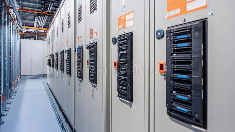 Modern Data Center with Advanced Storage Systems and Organized ...