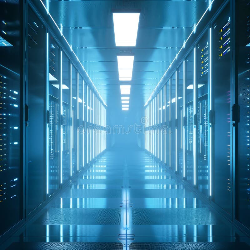 Modern Data Center with Advanced Technology and Cooling Systems ...