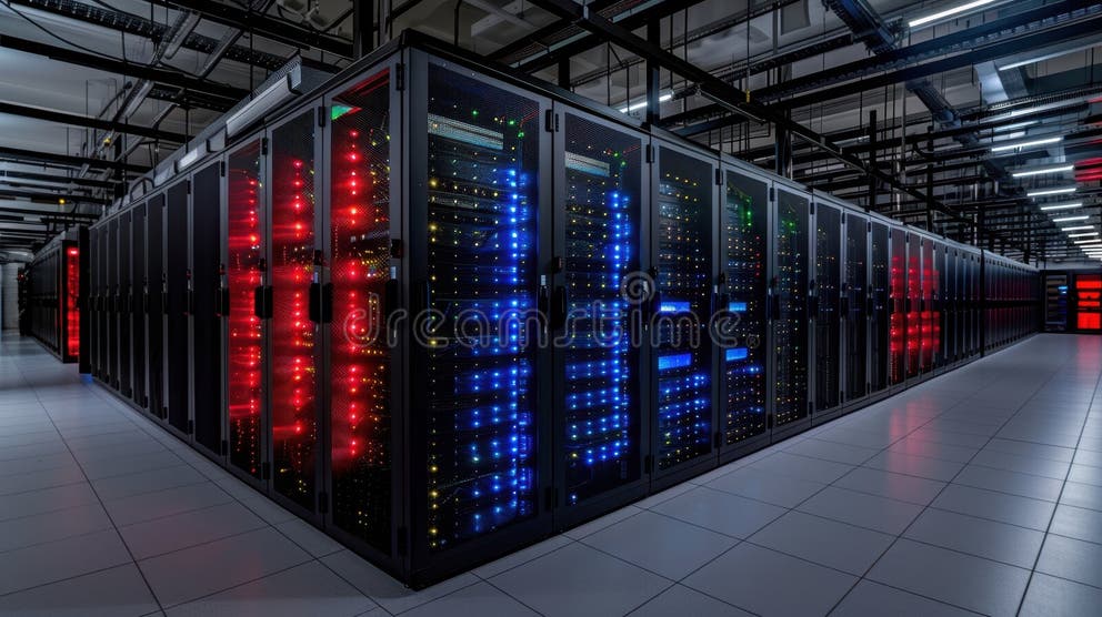 The Modern Data Center.AI Generated Image Stock Image - Image of serverroom, power: 382806269