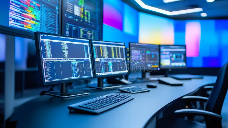 Modern Data Center Control Room Technology Innovation Monitoring ...
