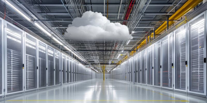 Modern Data Center Corridor with Cloud Computing Infrastructure and ...
