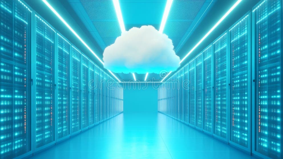 Modern Data Center Environment S Cloud Computing Interface Stock Photo ...