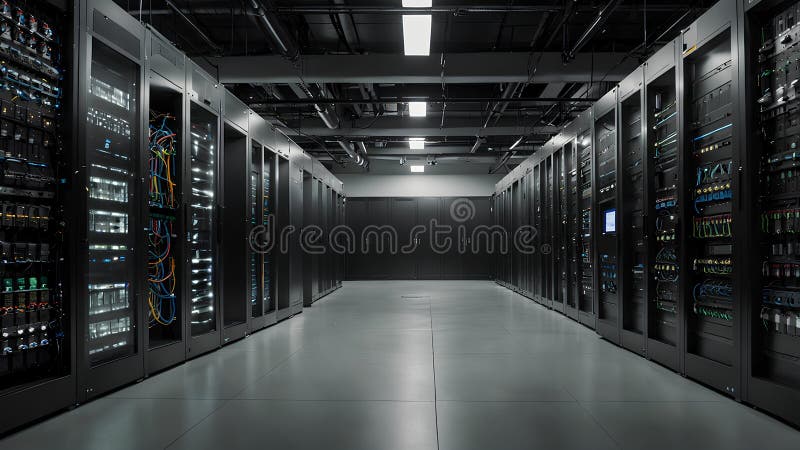 A Modern Data Center Filled with Rows of High-performance Computers ...