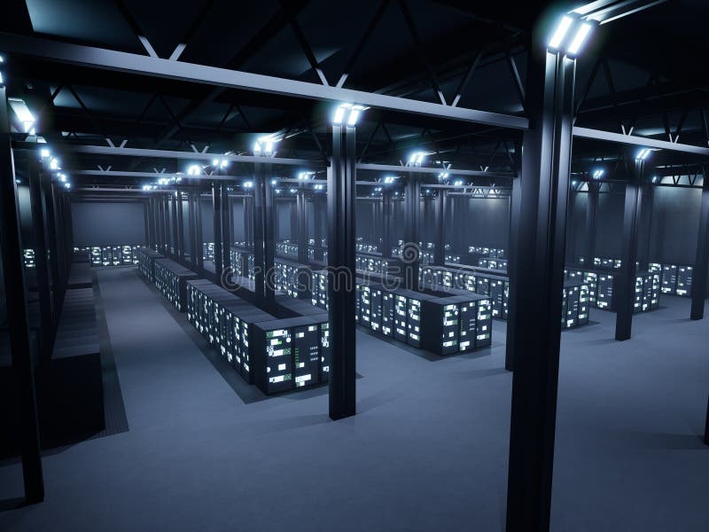 Modern Data Center Filled with Server Racks and Database Stock Image ... Modern Data Center Filled with Server Racks and Database Stock Image ...