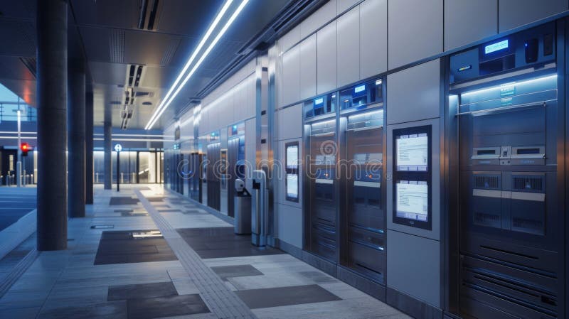 Modern Data Center Hallway with Server Racks Stock Image - Image of ...