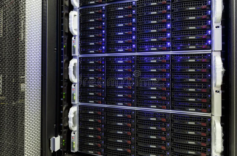 Modern Data Center with Hard Drives Storage Stock Image - Image of ...