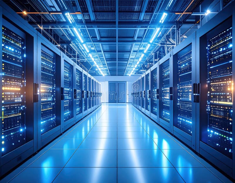 Modern Data Center with High Capacity Servers and Advanced Cooling ...