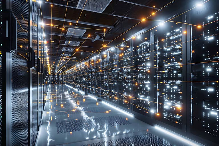 Modern Data Center: High-Tech Server Room Infrastructure Stock ...