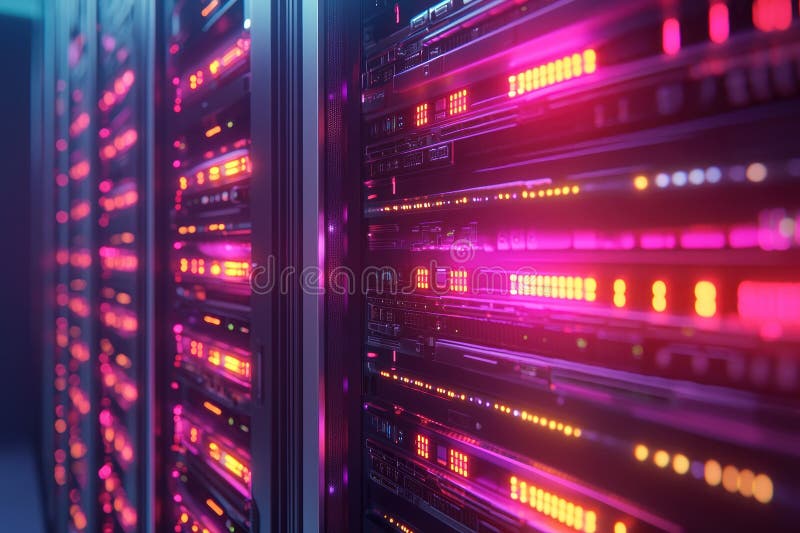 Modern Data Center with Illuminated Servers for High-Performance ...