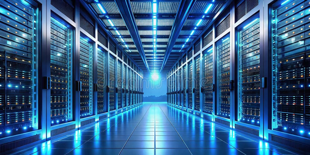 Modern Data Center Infrastructure a 3D Visualization of Blade Server ...