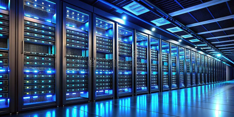 Modern Data Center Infrastructure a Network of Powerful Servers Supporting Global Digital ...