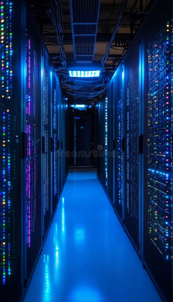 Modern Data Center Interior with Server Racks and Advanced it ...