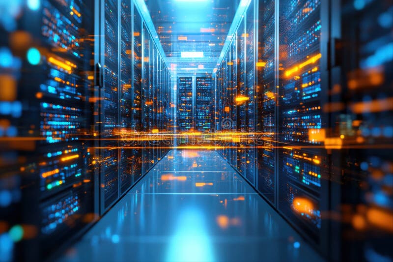 Modern Data Center Management Futuristic High-tech Infrastructure ...