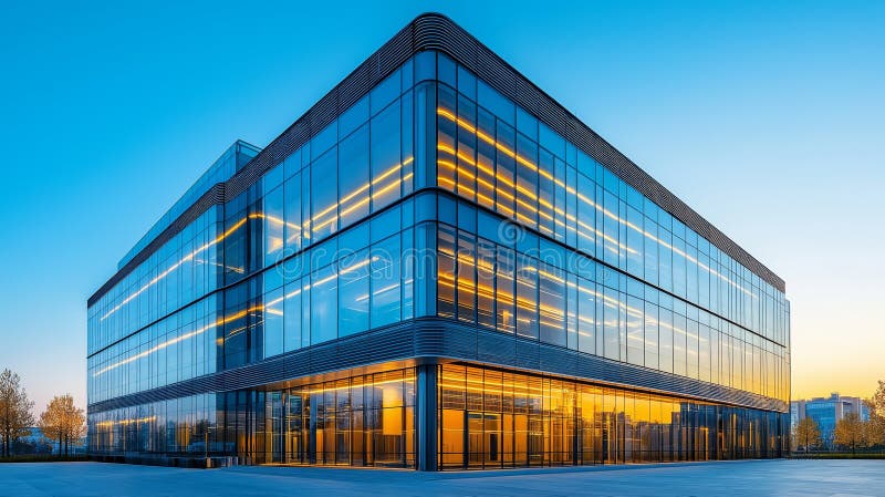 A Modern Data Center Office Building with Glass Facade Stock Photo ...
