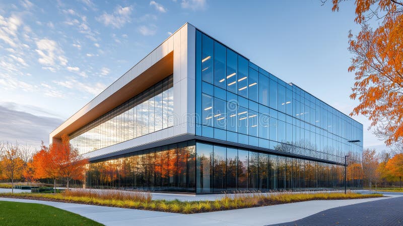 A Modern Data Center Office Building with Glass Facade Stock Image ...