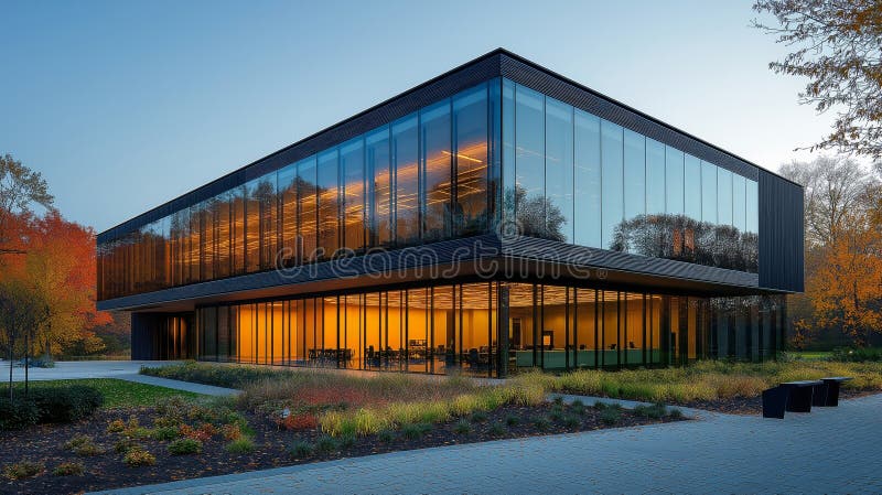 A Modern Data Center Office Building with Glass Facade Stock Photo ...