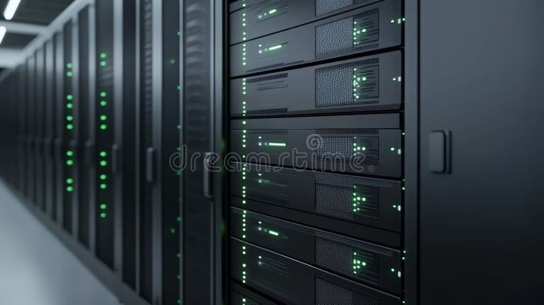 Modern Data Center with Powerful Servers, Cloud Computing, Big Data ...