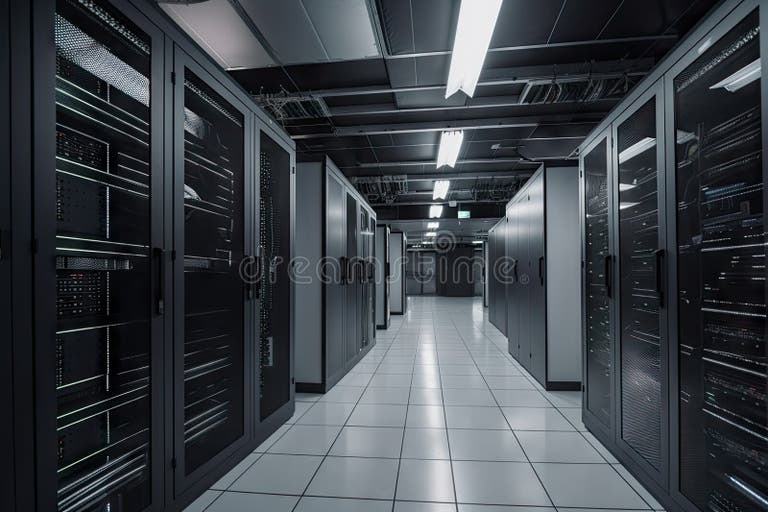 Modern Data Center, with Racks upon Racks of Servers and Other Hardware ...