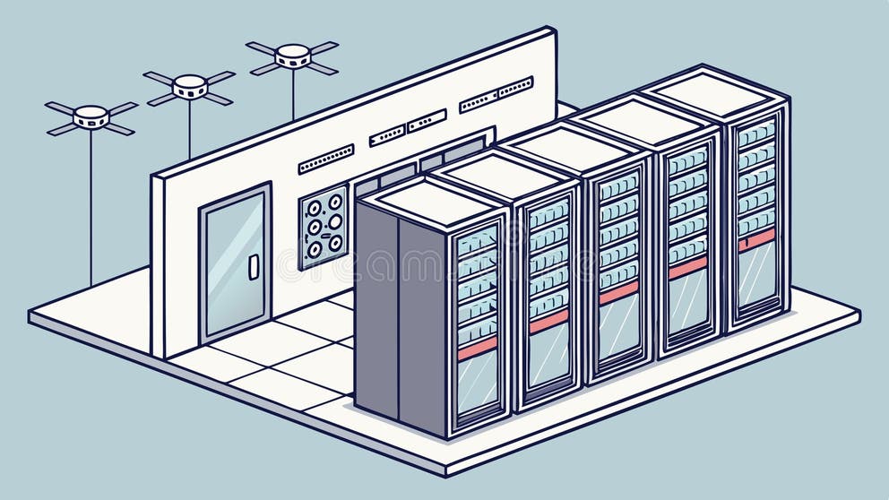 Modern Data Center Room, Server Racks and Technology, Cloud Computing, Vector Design Generative ...
