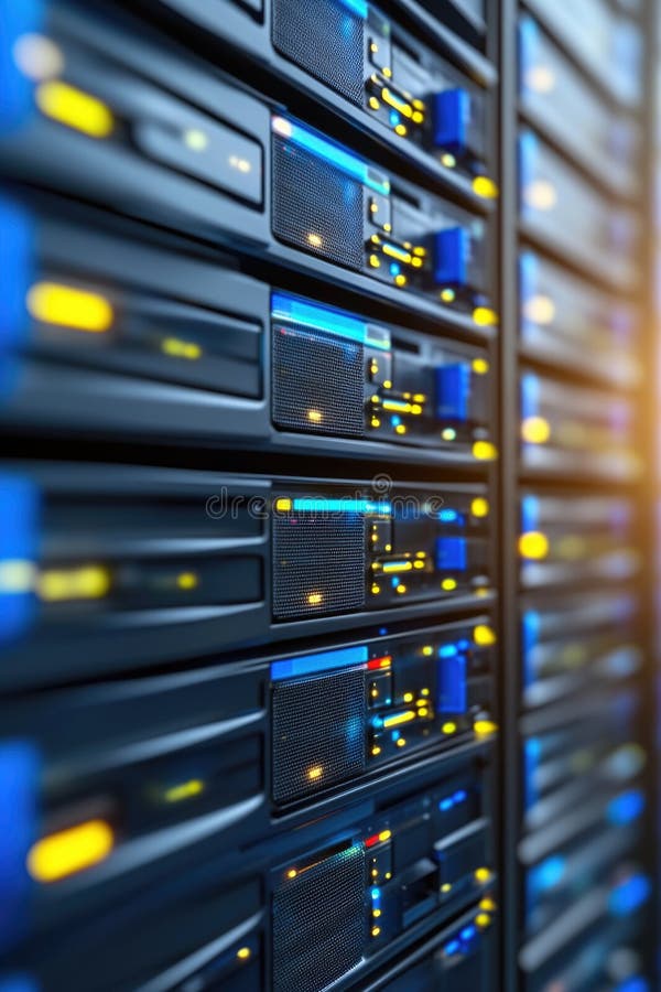 Modern Data Center with Rows of Servers and Technical Infrastructure ...