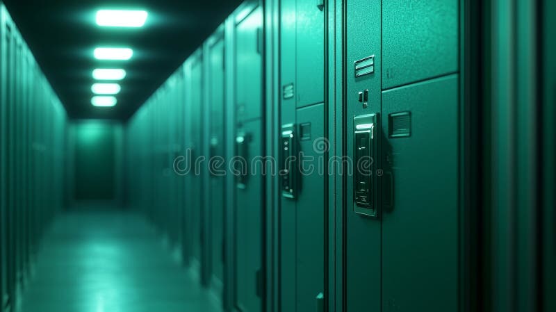 Modern Data Center with Secure Server Lockers and Green Ambient ...