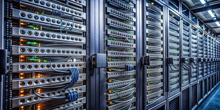 Modern Data Center Server Rack Closeup A Deep Dive Into The Infrastructure Of Tomorrows