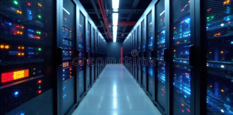 Modern Data Center Server Rack Network Cables, Data Center, Digital ...