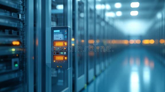 Modern Data Center with Server Racks and Equipment Stock Illustration ...