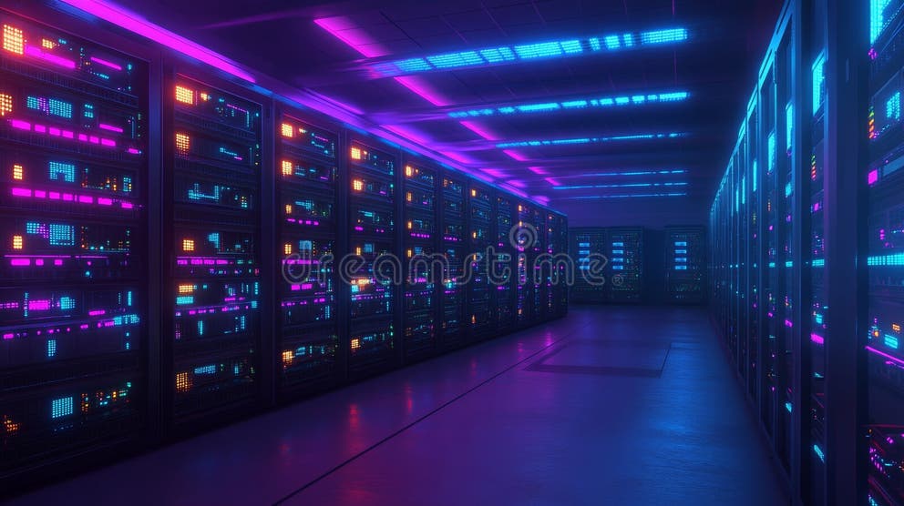 A Modern Data Center with Server Racks Representing it Infrastructure S ...