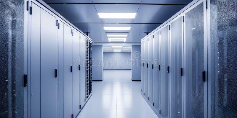 Modern Data Center Server Room. Generative Ai Stock Illustration ...