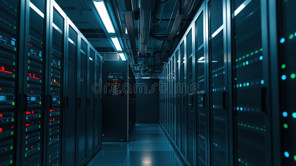 Modern Data Center Server Room a HighTech AIPowered Visualization of ...