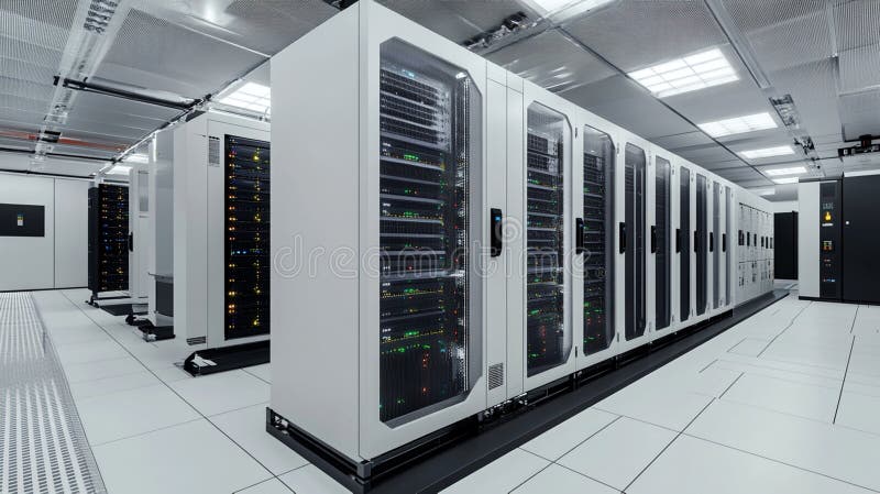 Modern Data Center Server Room Interior Technology Infrastructure Web ...