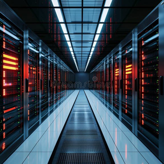 Modern Data Center Server Room Technology Digital Infrastructure ...