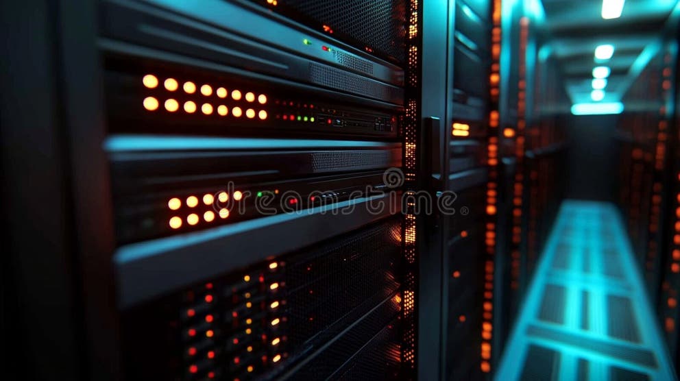 Modern Data Center Server Room Technology Digital Infrastructure Web ...
