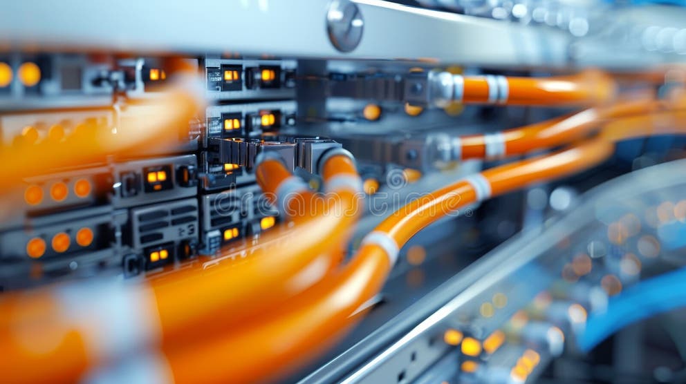 Modern Data Center Showcasing Advanced Equipment and High Tech ...