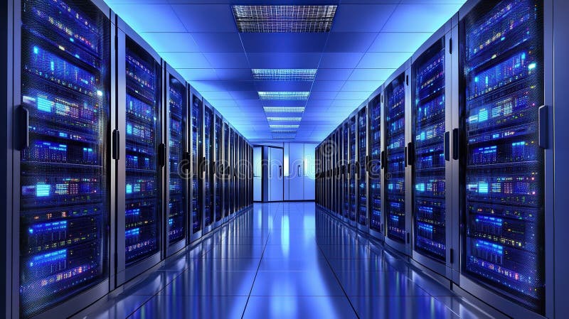 Modern Data Center Infrastructure Stock Illustration - Illustration of ...