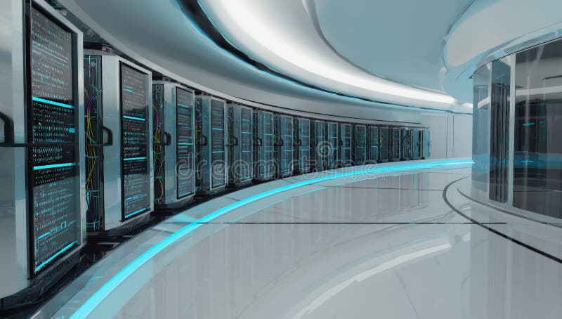 Modern Data Center with Sleek Design and Advanced Technology Featuring ...
