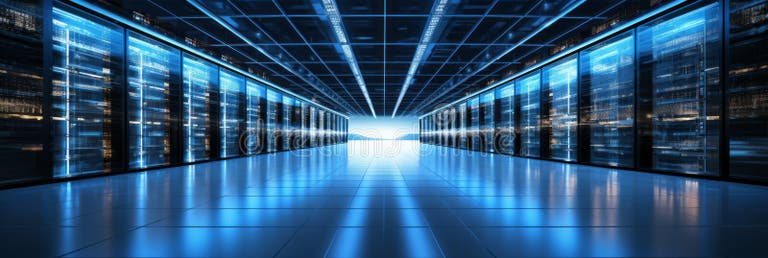 Modern Data Center State of the Art Server Racks with Neat Organization ...