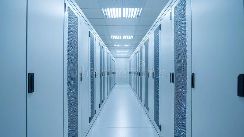 Modern Data Center with Virtual Server Technology Stock Illustration ...