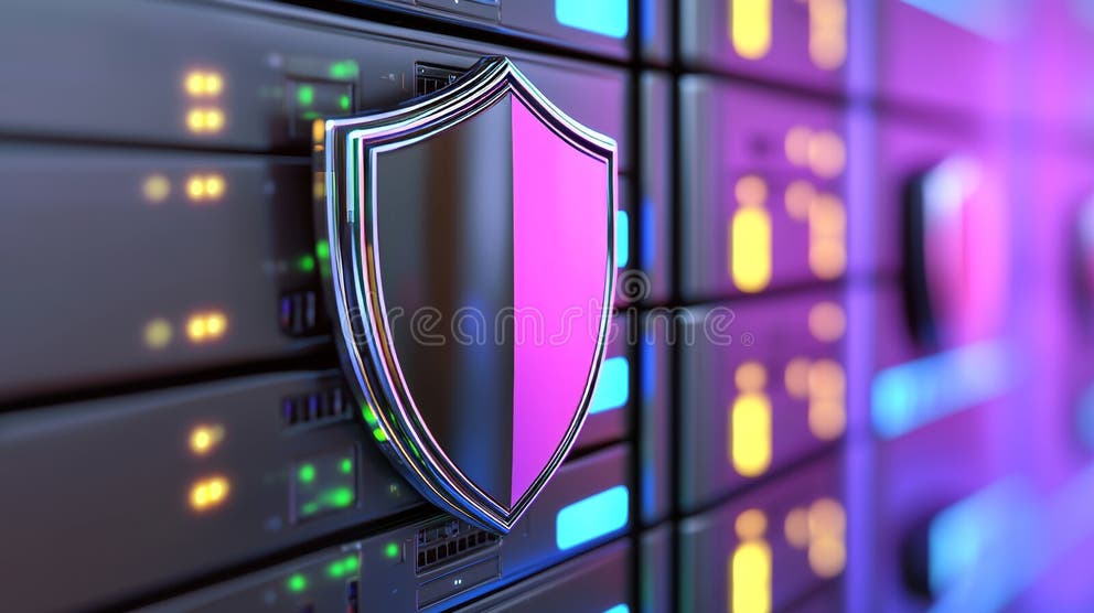 In Modern Data Centers, Server Racks are Covered with Glowing Shields ...