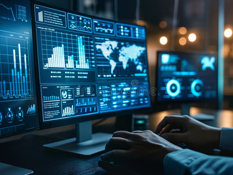 Modern Data Monitoring in Action Stock Photo - Image of network, progress: 310384054