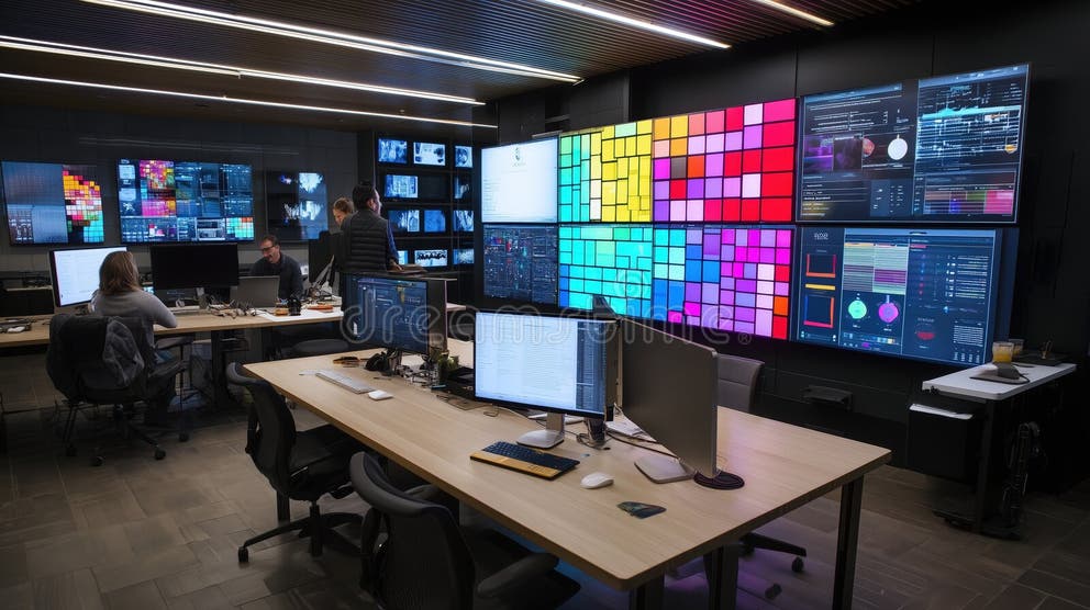 Modern Data Operations Center GenerativeAI Stock Illustration ...