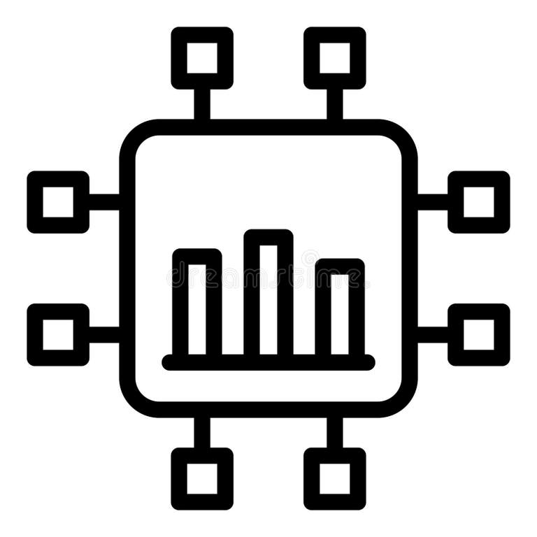 Modern Data Processing Chip Icon Stock Vector - Illustration of ...