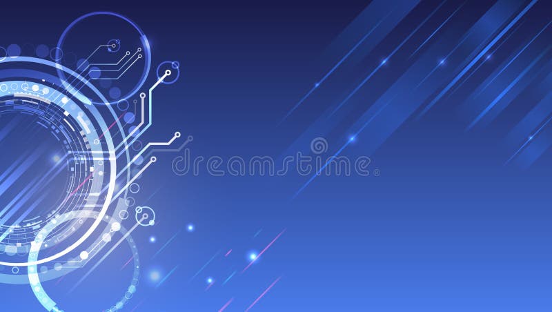 Modern Data Protection Vector Presentation. Abstract Circuit Board ...