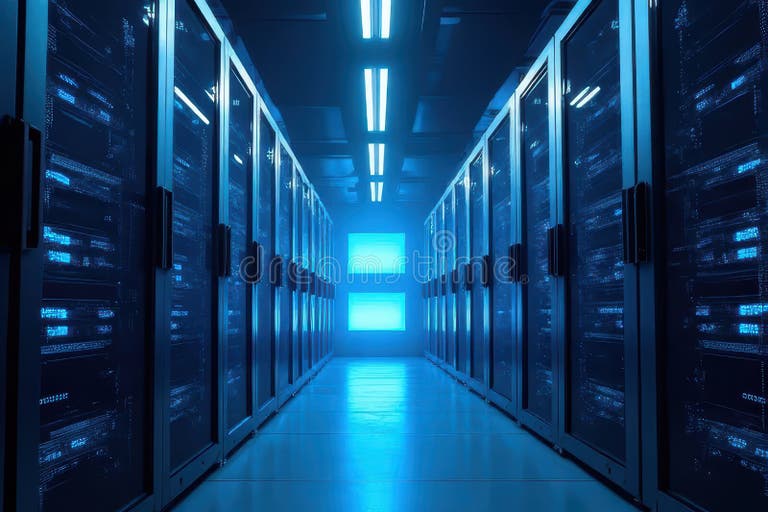 Modern Data Storage in the Hybrid Cloud Environment Stock Illustration ...