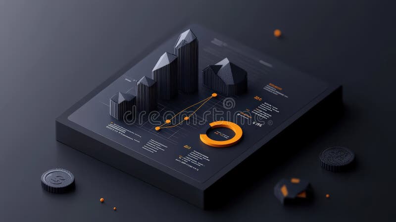 Modern Data Visualization Dark Background Stock Illustration ...