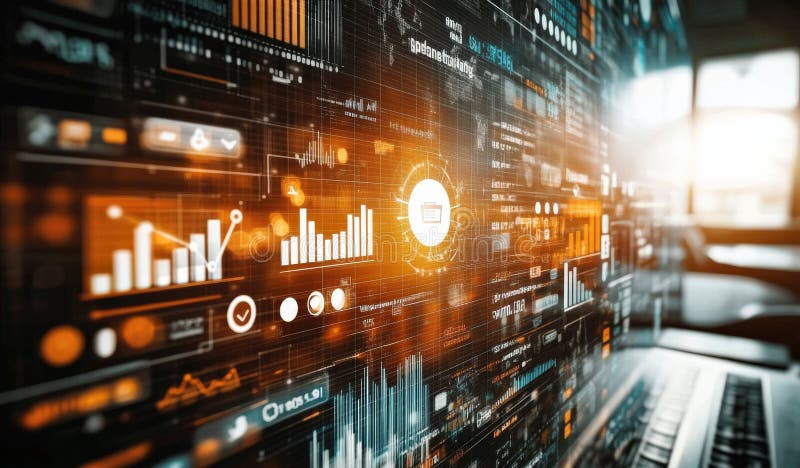 Modern Data Visualization Dashboard Stock Illustration - Illustration ...