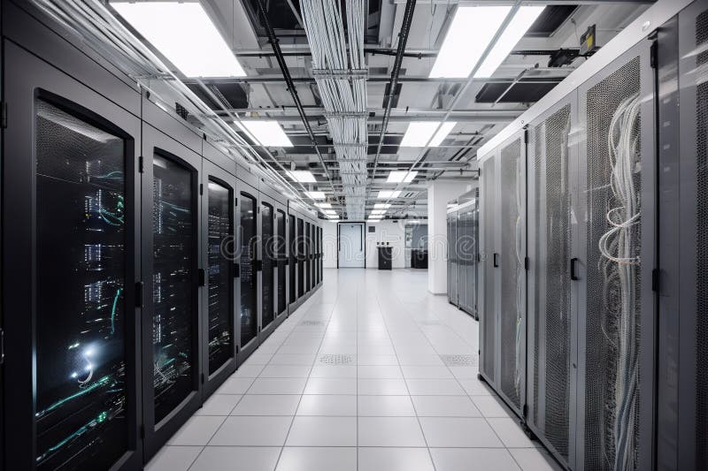 Modern Datacenter Room - Generative AI Stock Illustration ...
